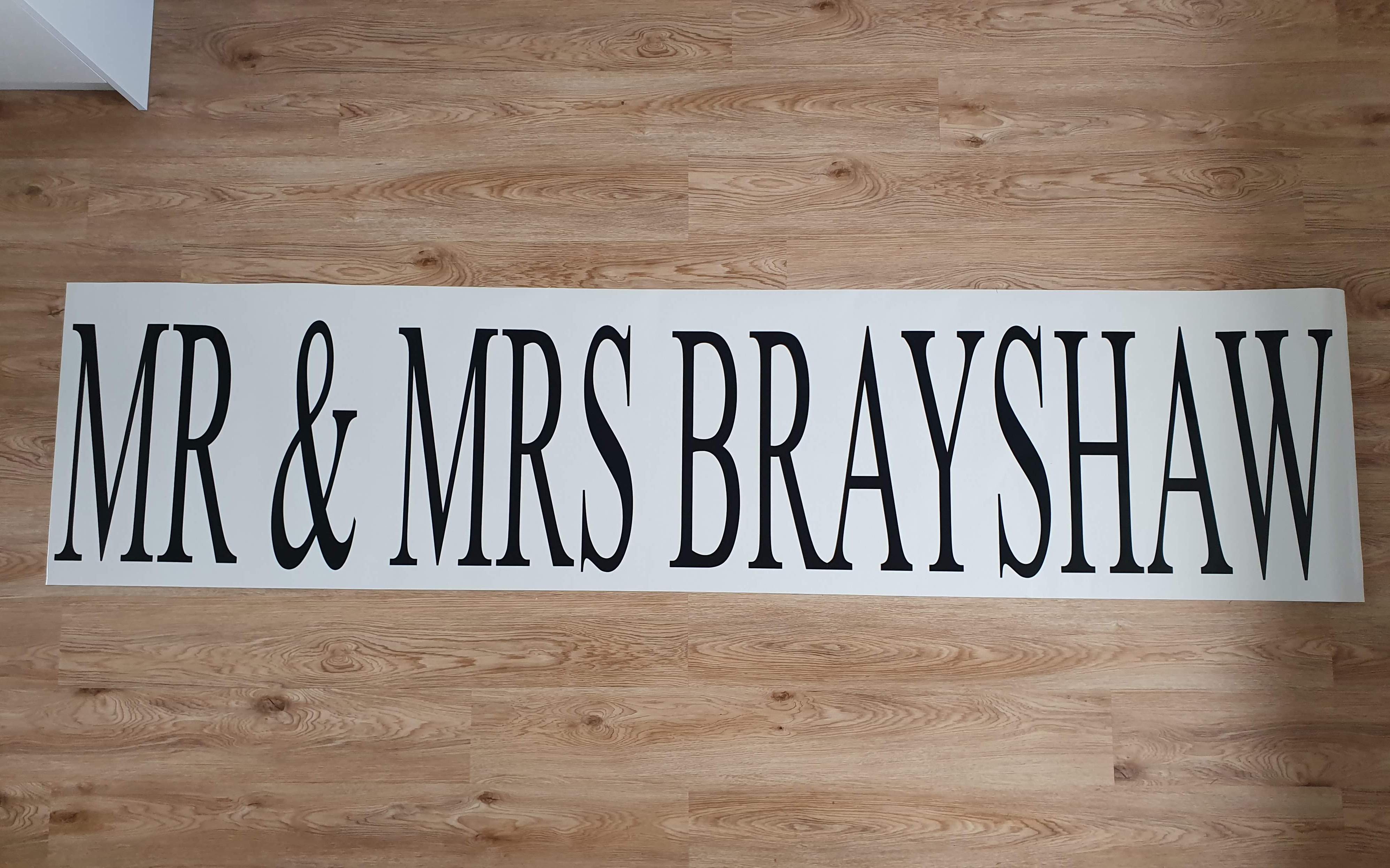 Wedding Banner Sticker 2.5m - Custom Sticker Printers | Auckland | New ...